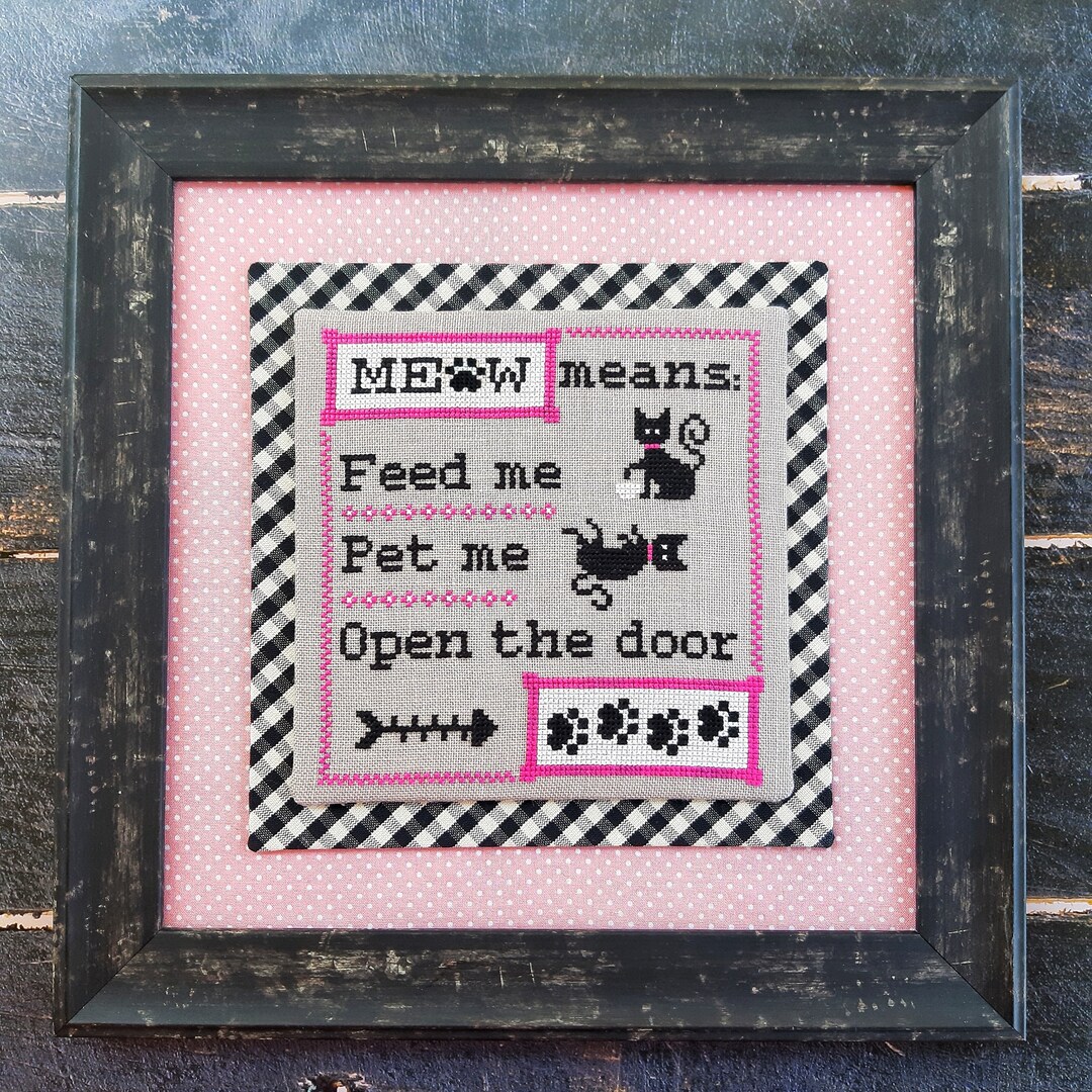 Meow - Cross Stitch Chart - Digital Copy - Etsy