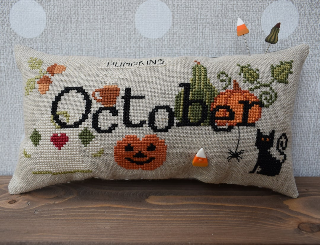 When I Think of October - Cross Stitch Chart - Digital Copy - Etsy