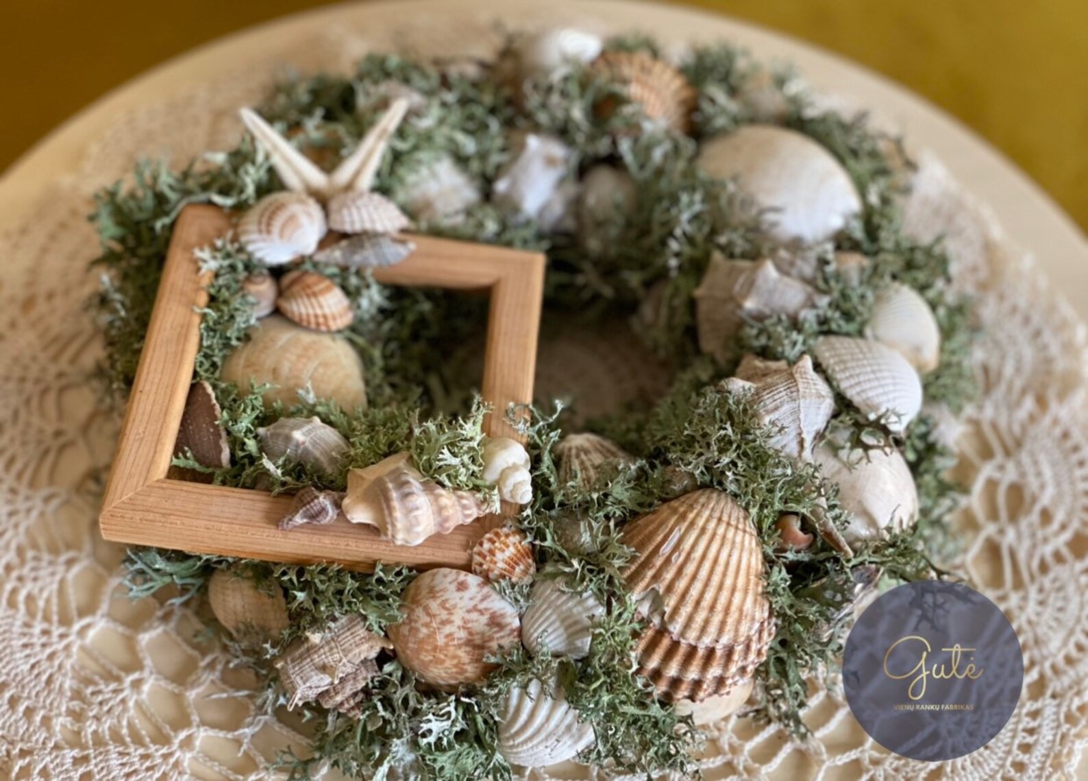 Natural Wreath Decorated With Sea Shells and Silver Moss. - Etsy