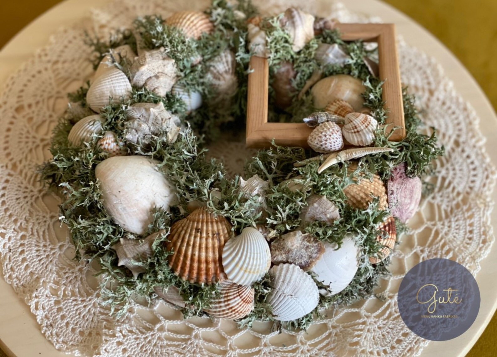 Natural Wreath Decorated With Sea Shells and Silver Moss. - Etsy
