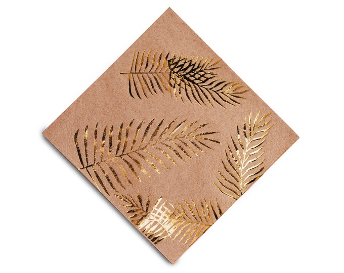 Tropical Paper Napkins Gold Palm Leaves Napkins Tropical - Etsy