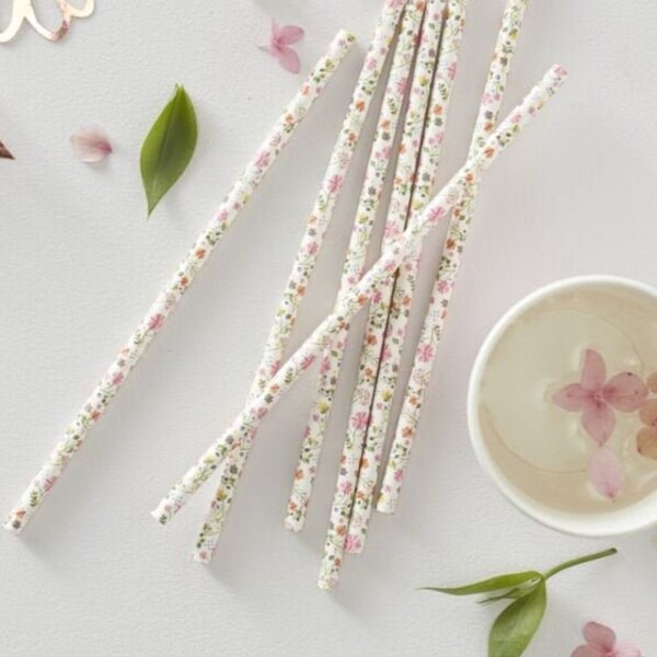 Floral Paper Straws - Etsy