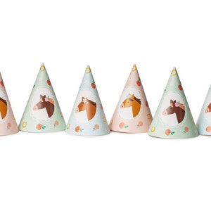 6 X Horse Party Hats, Horse Themed Party, Kids Birthday, Horse Themed ...