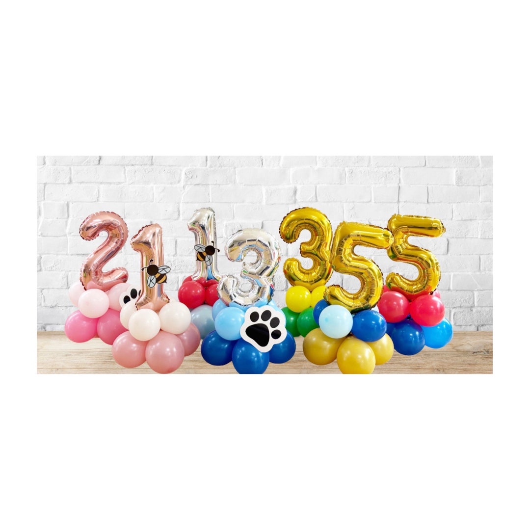 DIY Mini Number Balloon Sculptures, Colours of Your Choice, Mini Foil ...