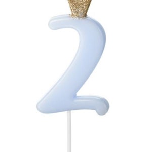 Baby Blue Number Birthday Candle, 9.5cm, Any Number, Blue Number ...