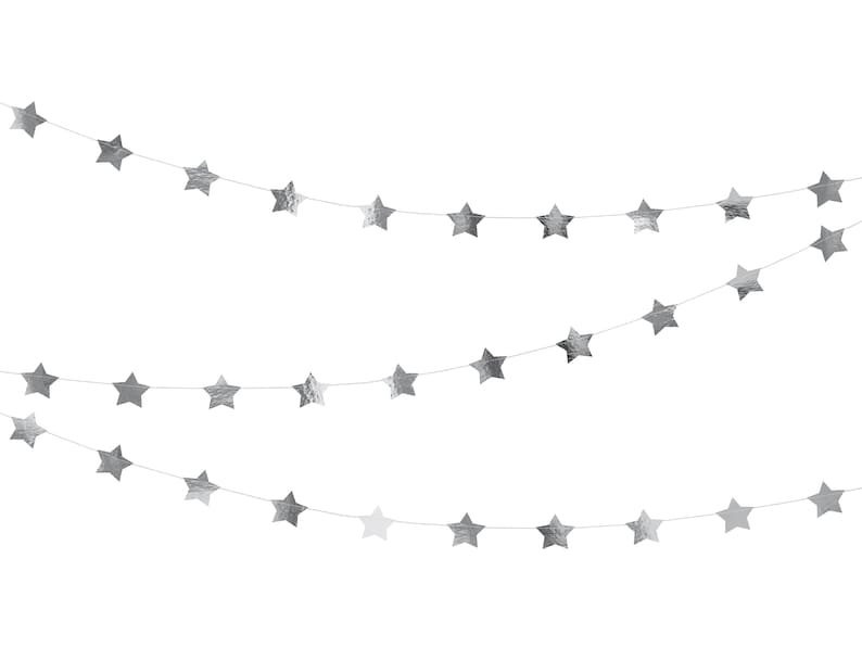 Extra Long Silver Star Banner, Silver Stars Banner, Twinkle Twinkle ...