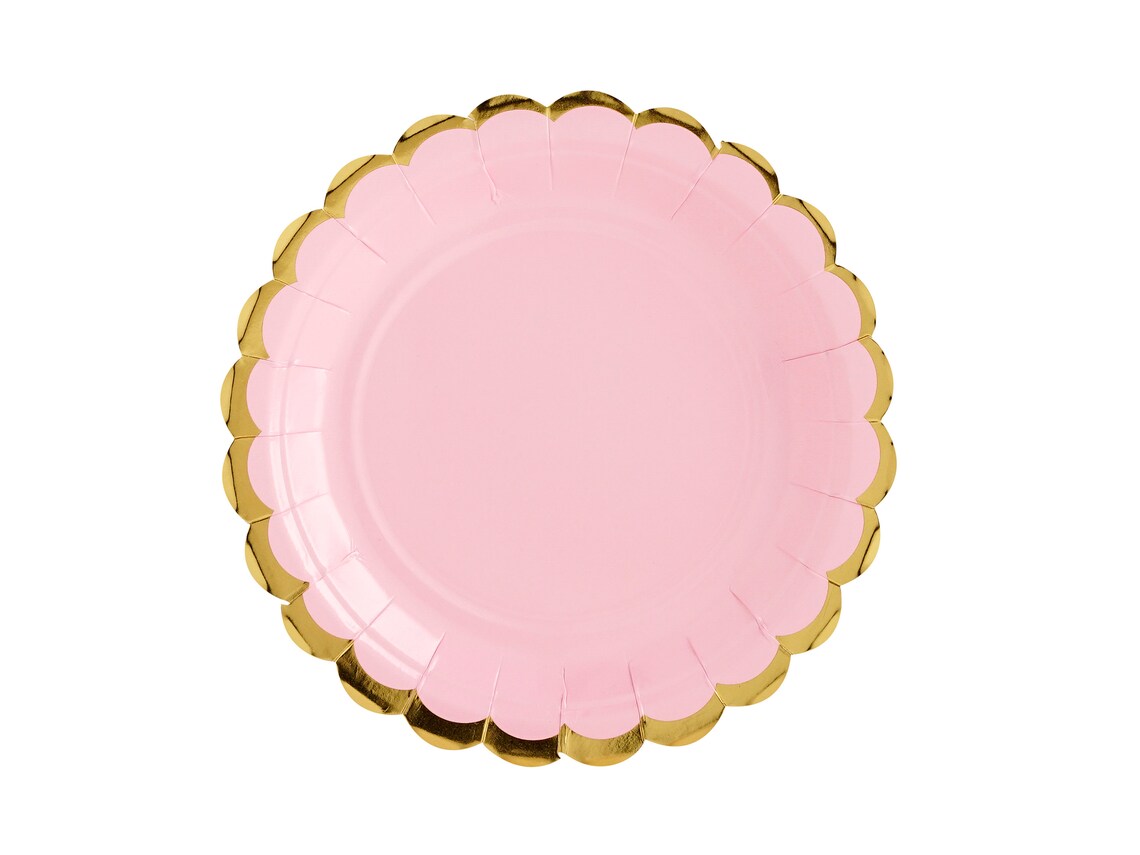 Pastel Pink Paper Plates Pastel Paper Plates Pink and Gold - Etsy UK