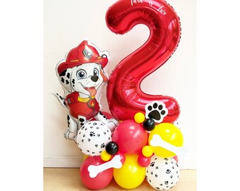DIY Large 55 Dog Birthday Balloon Sculpture, Chase Balloon Stack, Paw Patrol Balloon Stack, Dog ...