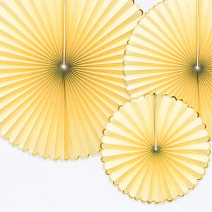 Pastel Yellow Paper Fans - Luxurious Paper Fans - Yellow and Gold - 3 ...