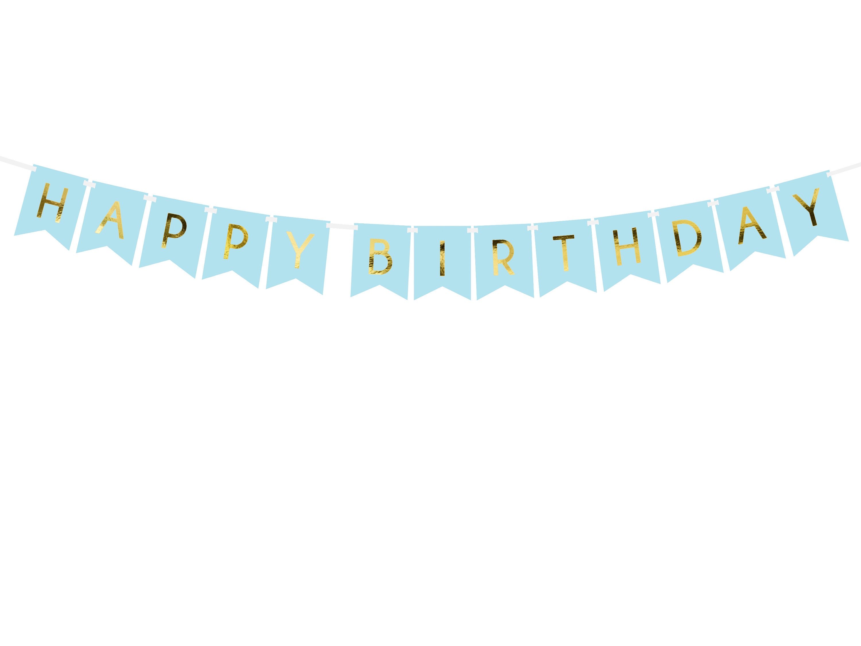 Baby Blue Happy Birthday Banner, Blue Happy Birthday Banner, Happy ...