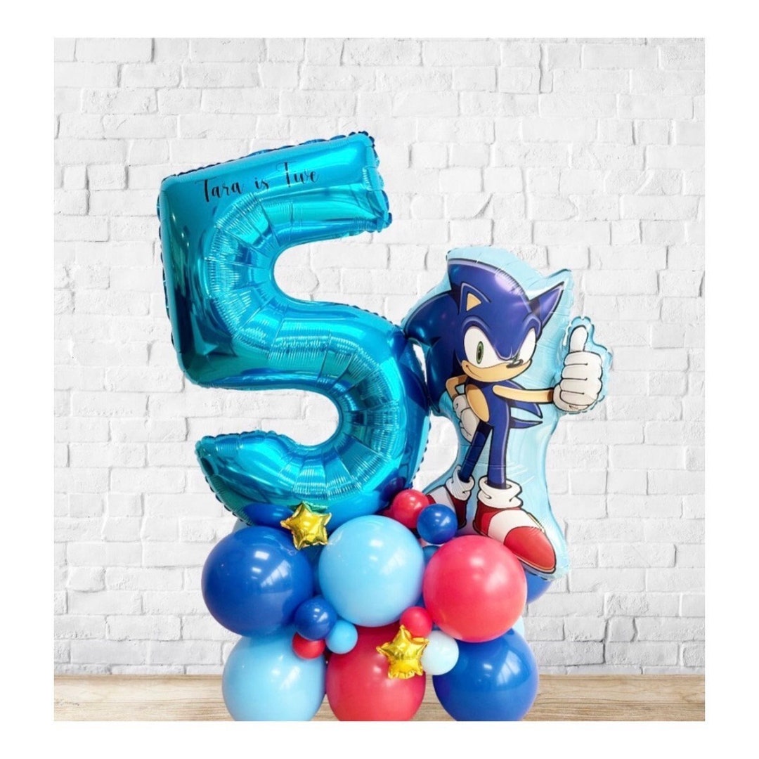 DIY Large Sonic Balloon Sculpture, Sonic Kids Birthday Balloon ...