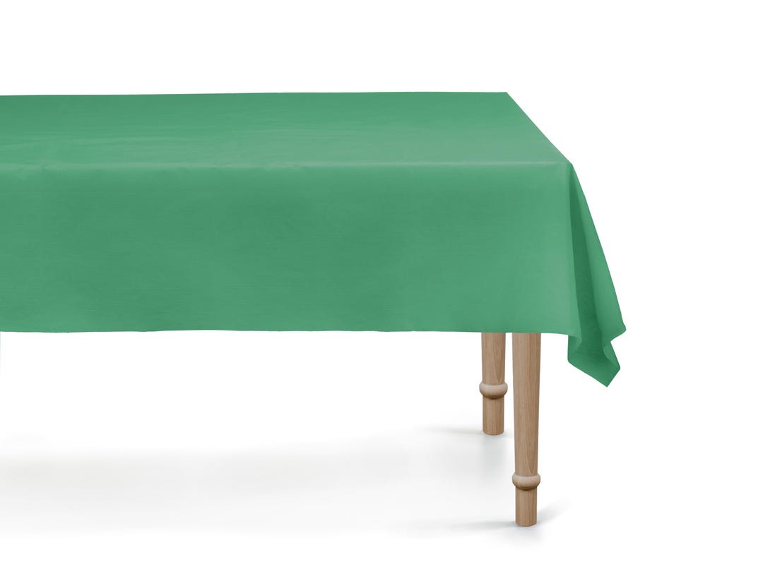 Dark Green Table Cover: Spill Proof Plastic Table Cover in Dark Green ...