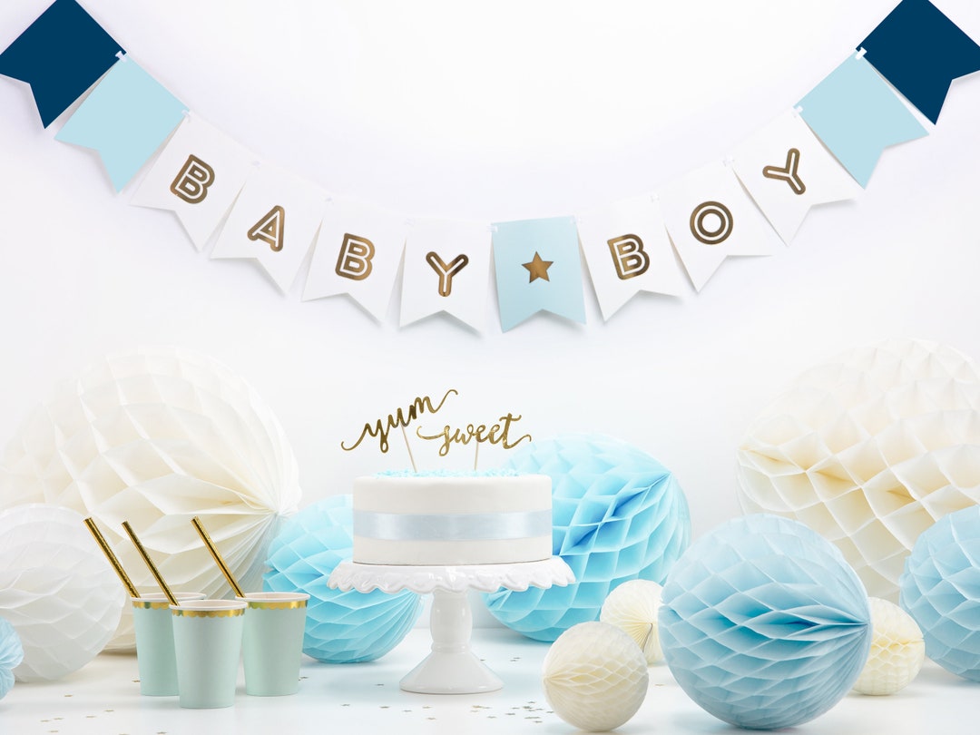 Blue Baby Boy Banner, Blue Baby Shower Banner, It's a Boy Banner, Blue ...