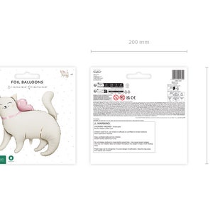 White Cat Foil Balloon, Cute Cat Balloon, Cat Foil Balloon, Cat Balloon ...
