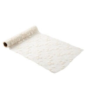 Long White Floral Embroidered, 25cmx3m Runner, White Floral Table ...