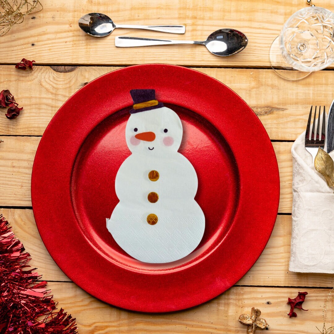 Snowman Paper Napkins, Christmas Napkins, Christmas Tableware ...