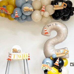 Construction Themed Balloon Arch With Cutouts, Pastel Coloured ...