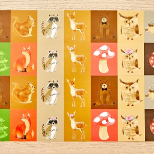 Cute Woodland Stickers, 28 Stickers, Woodland Animal Stickers, Kids ...