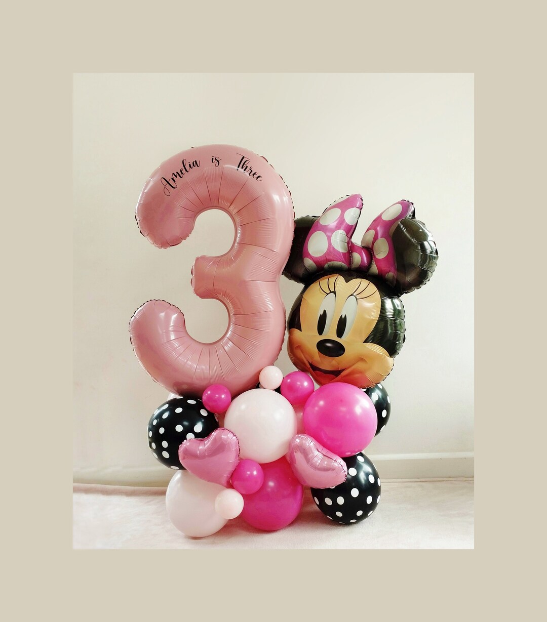 DIY Large Minnie Mouse Balloon Sculpture, Minnie Balloon Stack, Minnie ...