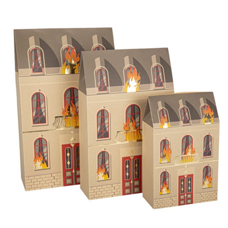 Fireman Burning House Centre Piece, Fireman Backdrop, Fireman Party ...