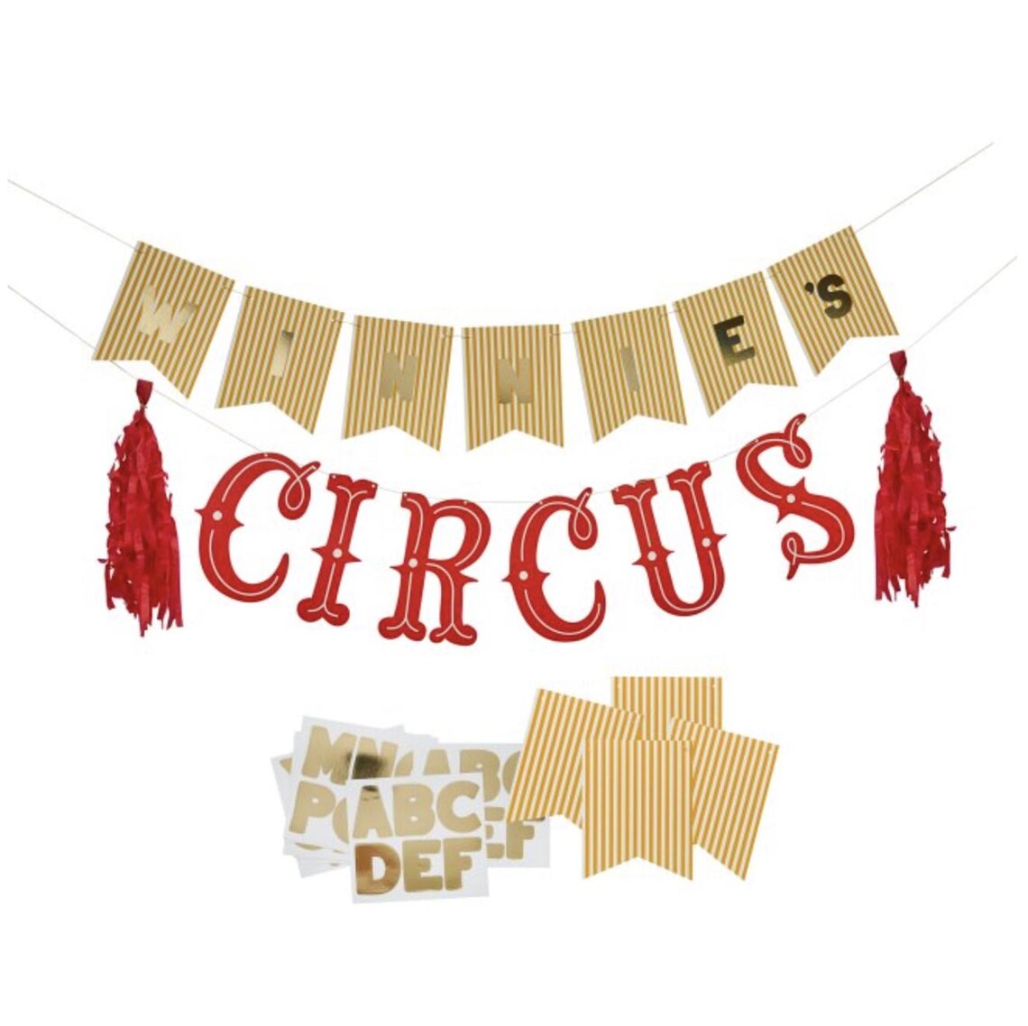 Customisable Circus Card Banner X2 2m, Circus Birthday Banner, Circus ...