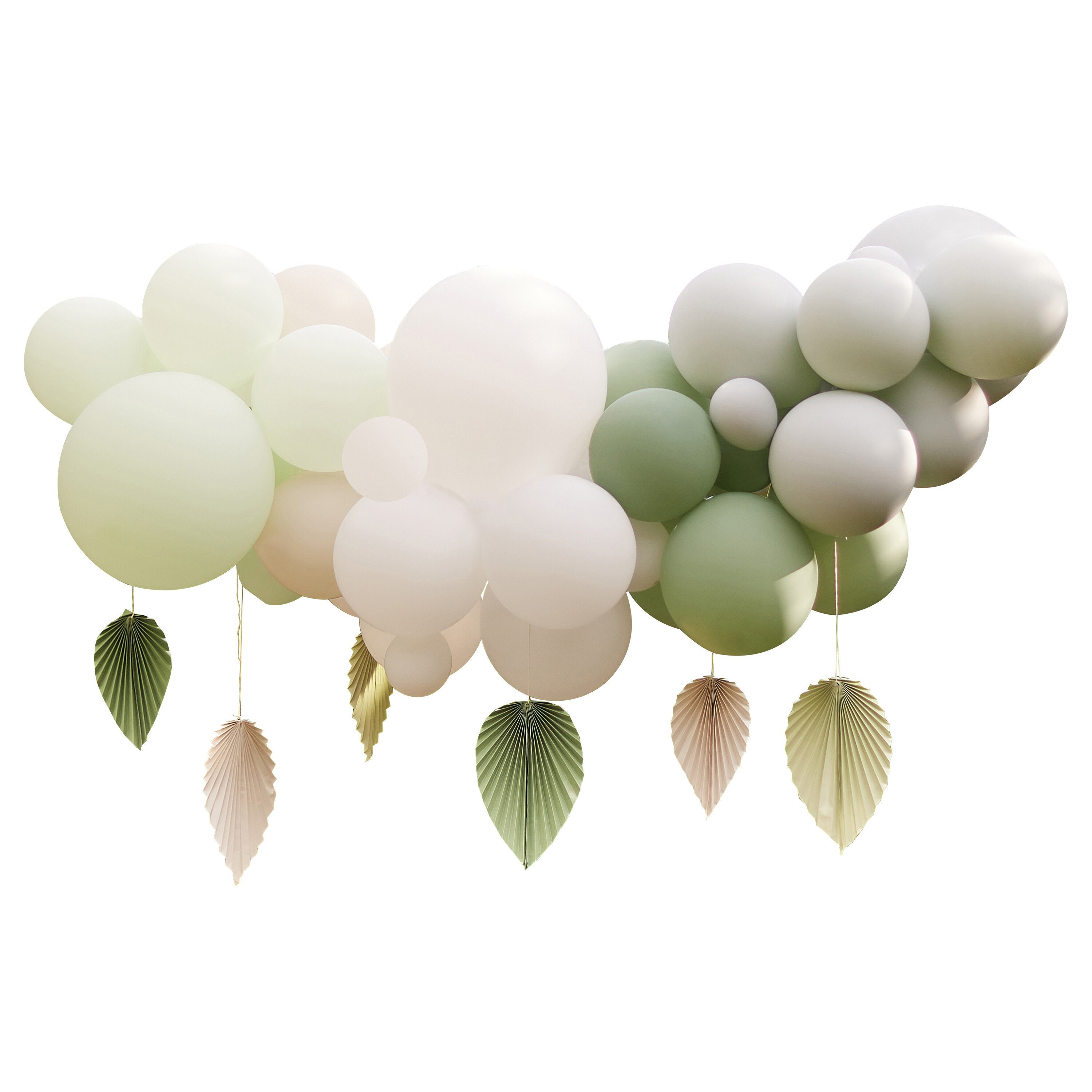 Sage Balloon Garland With Palm Spear Fans Palm Balloon Arch - Etsy