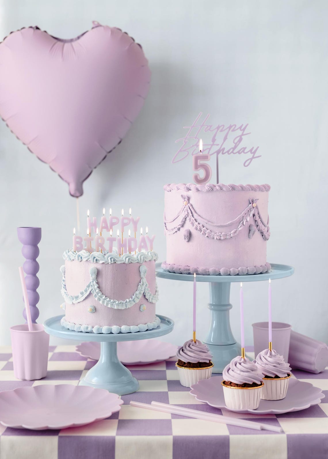Acrylic Matte Purple Happy Birthday Cake Topper, 16.5cm, Purple Cake ...
