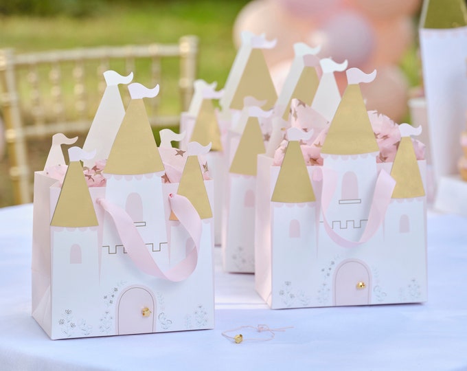 5 Princess Castle Party Bags, Castle Gift Bags, Princess Theme Party ...