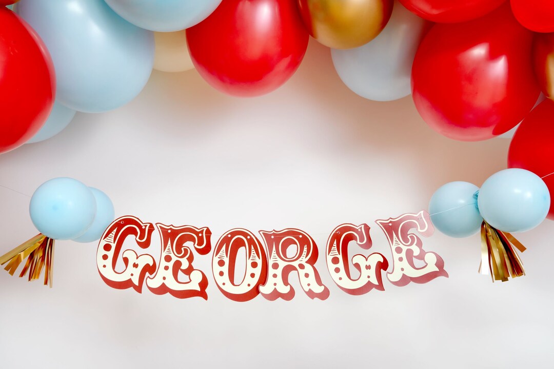 Personalised Circus Banner, Any Name, Circus Birthday Banner, Circus ...