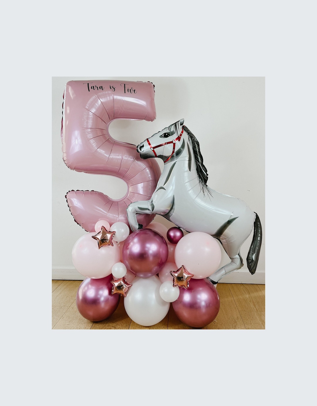 DIY Pink Horse Balloon Stack, White Horse Pink Balloon Sculpture, DIY ...