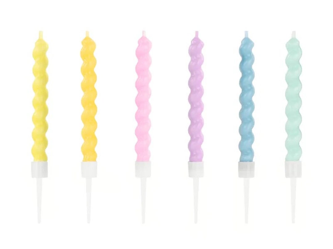 Lovely Pastel Curl Birthday Candles, Birthday Candles, Rainbow Candles ...