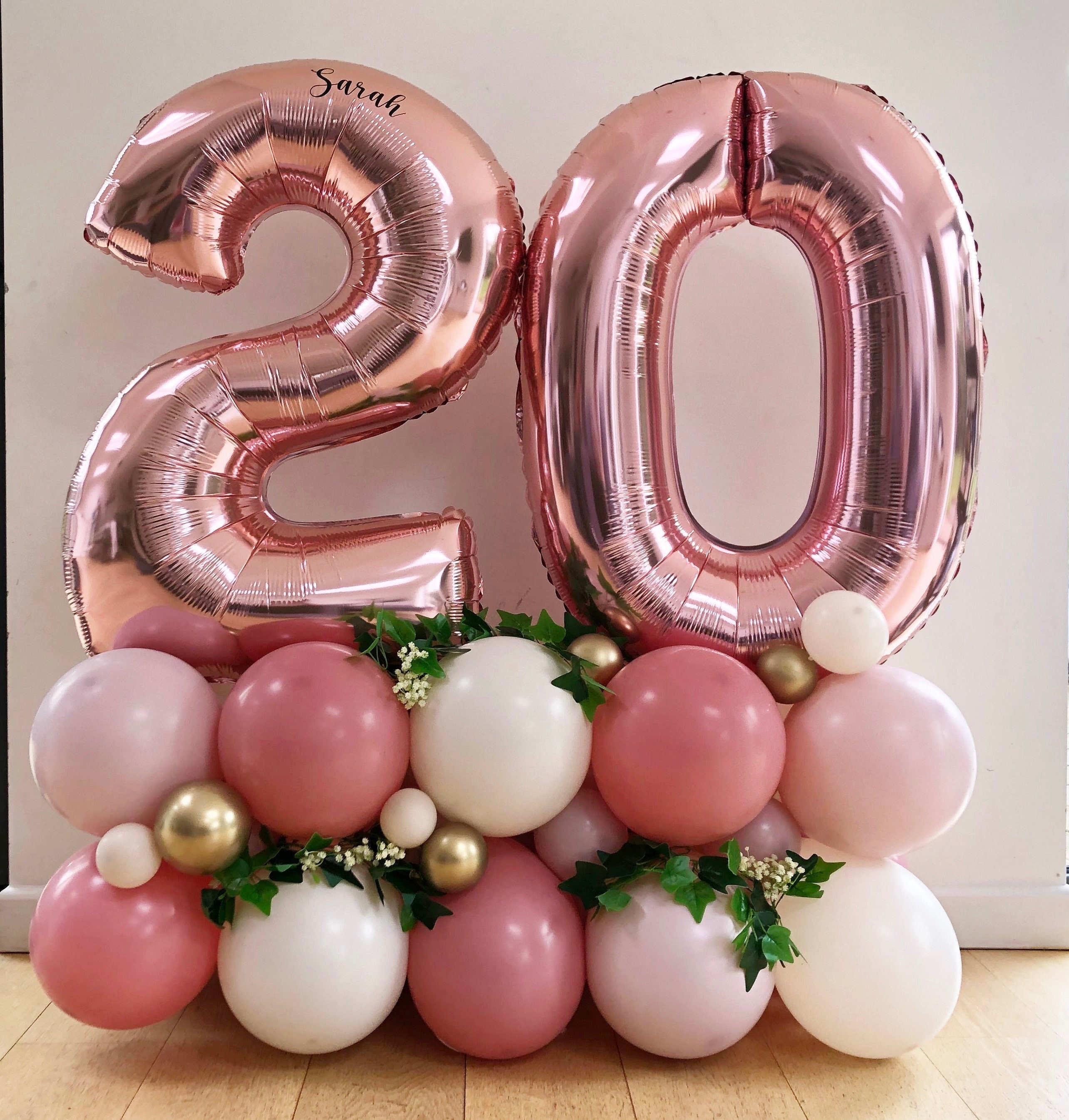 Luxurious Pink Double Digit Balloon Sculpture, DIY Balloon Sculpture ...