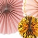 Elegant Hanging Paper Fans - Rose, Peach and Gold - 3 in Each Pack ...