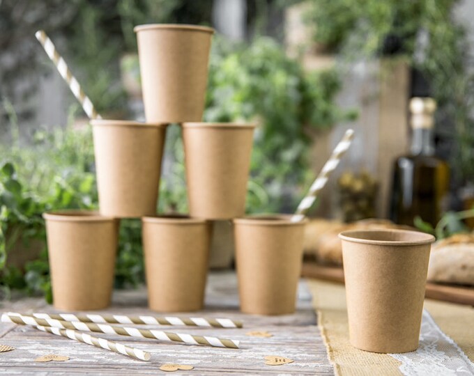 Kraft Paper Cups Pack of 6 Party Cups Wedding Cups Natural Forest ...
