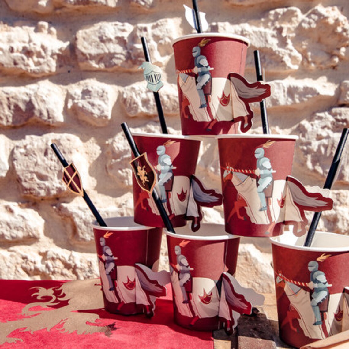 Vintage Knights Paper Cups Set of 8 Medieval Cups With Pop - Etsy