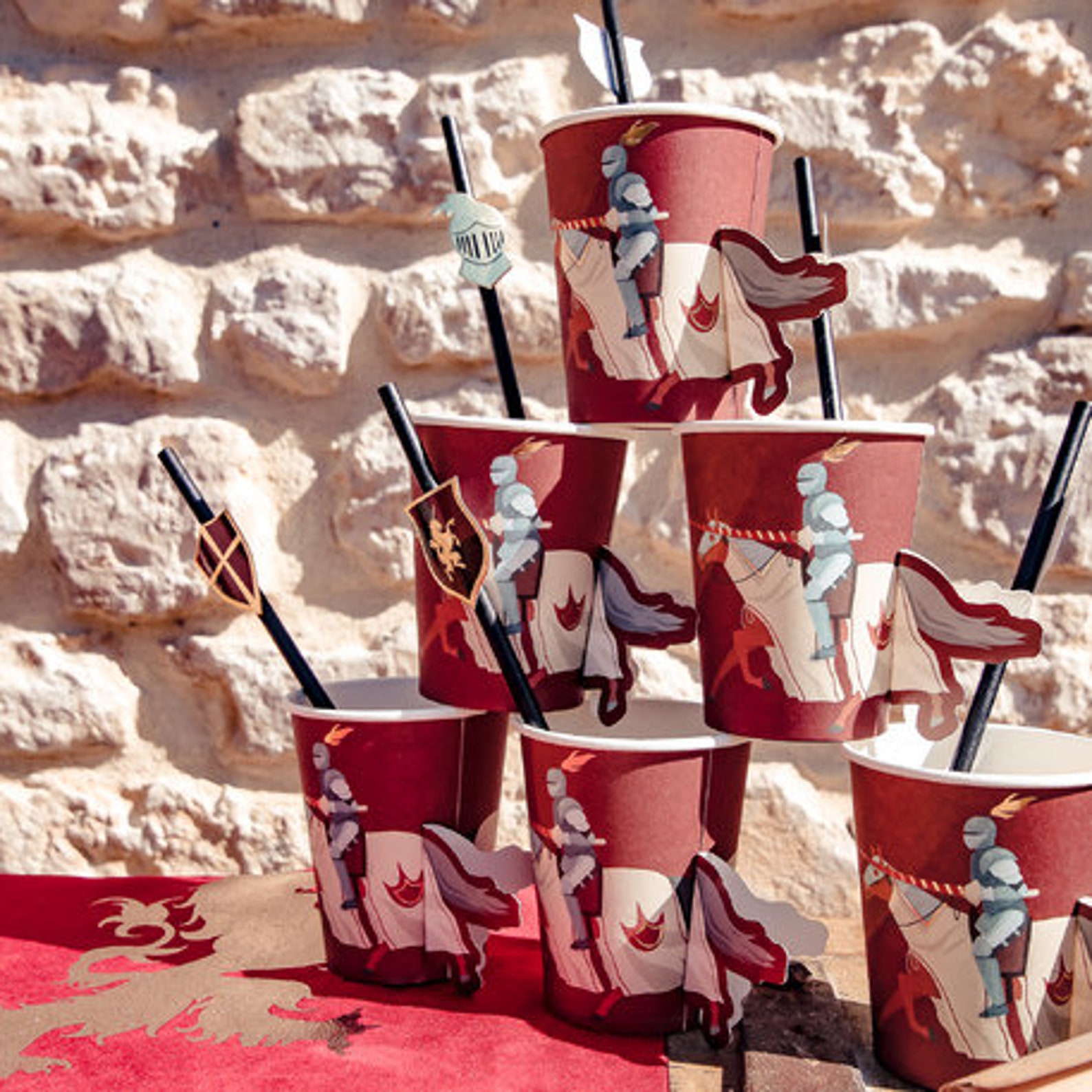 Vintage Knights Paper Cups Set of 8 Medieval Cups With Pop - Etsy