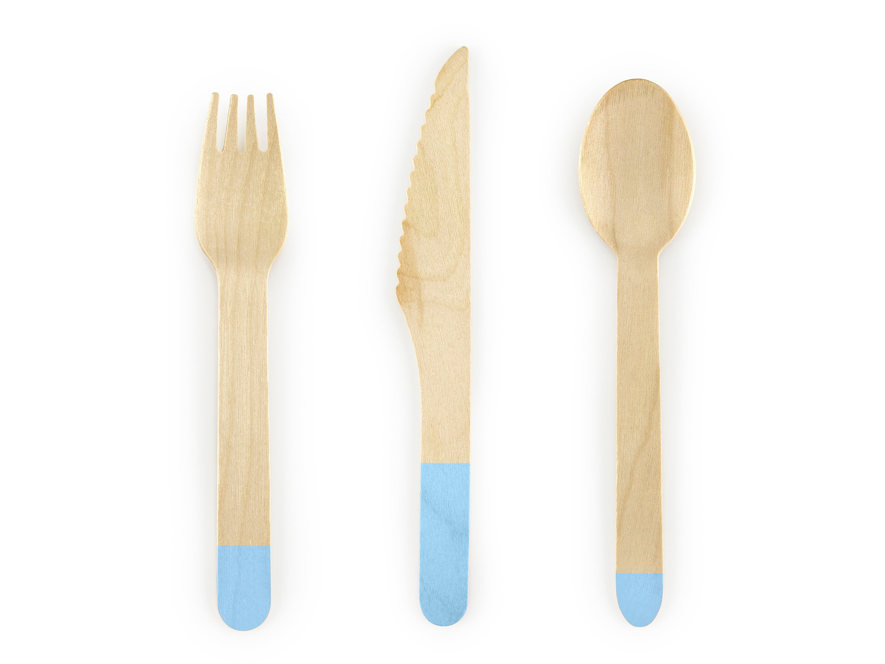 Pastel Blue Wooden Cutlery Set of 18 Wooden Cutlery Set - Etsy UK