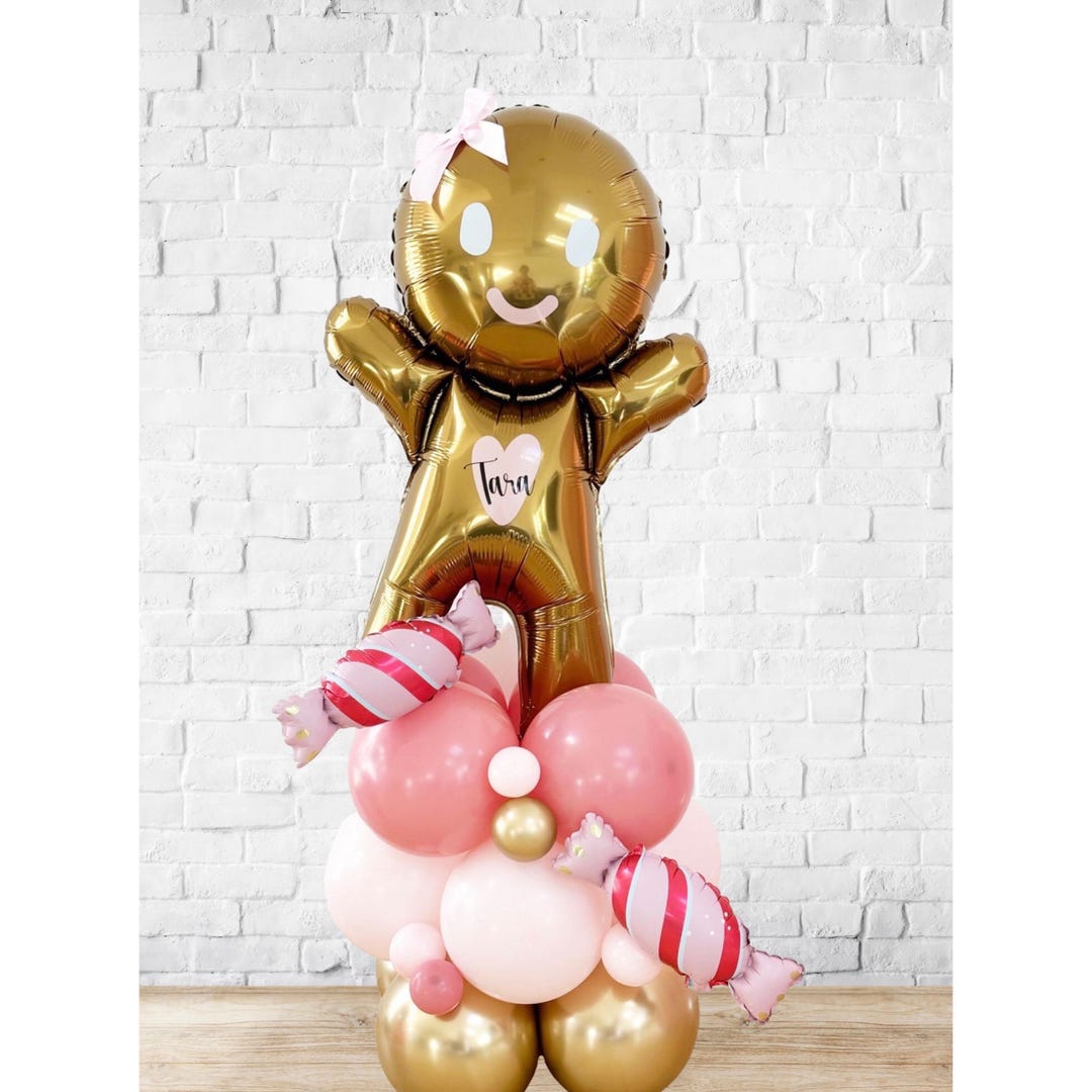 DIY Large 55" Gingerbread Man Balloon Sculpture, Gingerbread Man ...