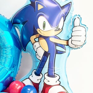DIY Large Sonic Balloon Sculpture, Sonic Kids Birthday Balloon ...