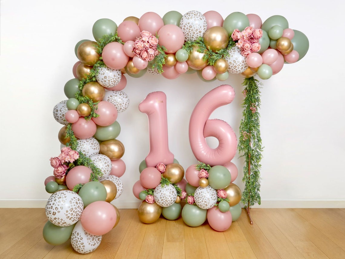 Dusky Pink and Sage Green Safari Balloon Arch Safari Balloon - Etsy