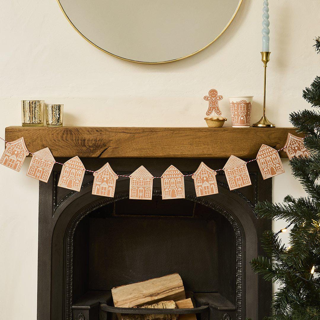Paper Gingerbread House Garland, 2m/7ft Long, 10cm/4in High ...