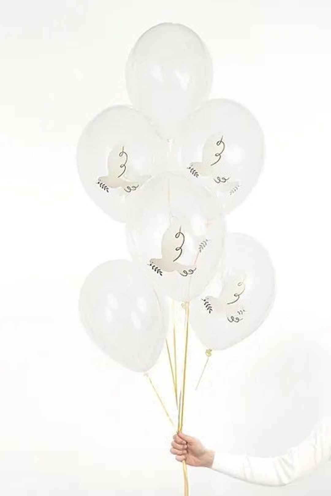 6 First Communion Balloons, Communion Balloons, White Dove Latex ...