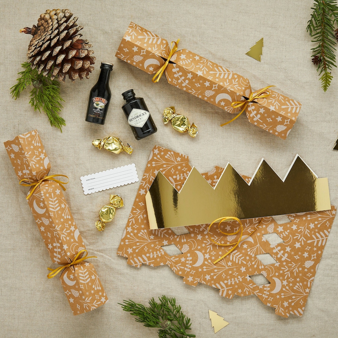 DIY Kraft Patterned Crackers 6 Pack, DIY Christmas Crackers, Kraft ...