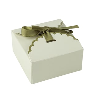 10 Scallopped Sage Green Treat Boxes, Green Thank You Boxes, Green ...