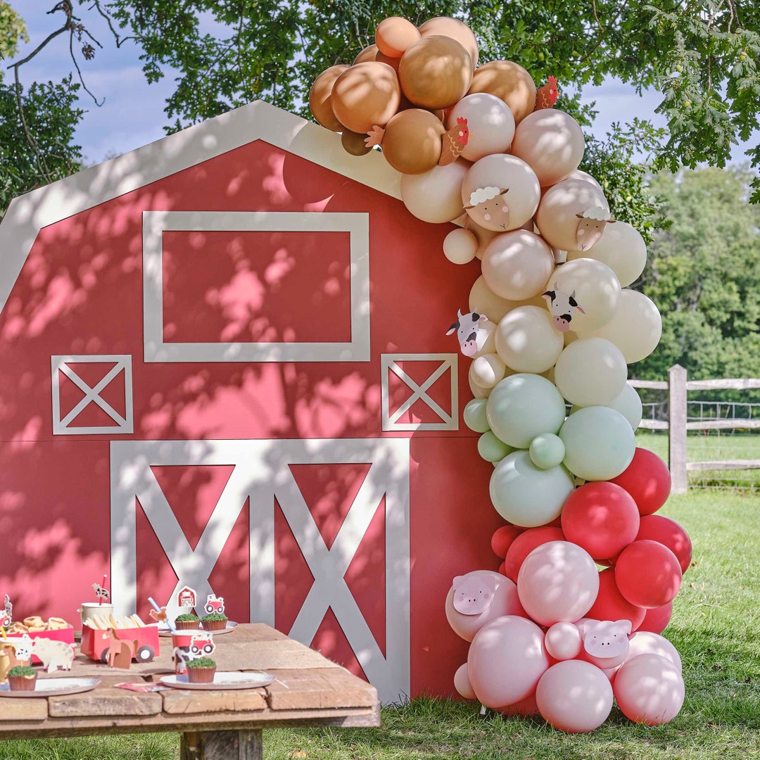 Farm Party Balloon Arch With Card Animals, Farm Balloon Arch, Farm ...