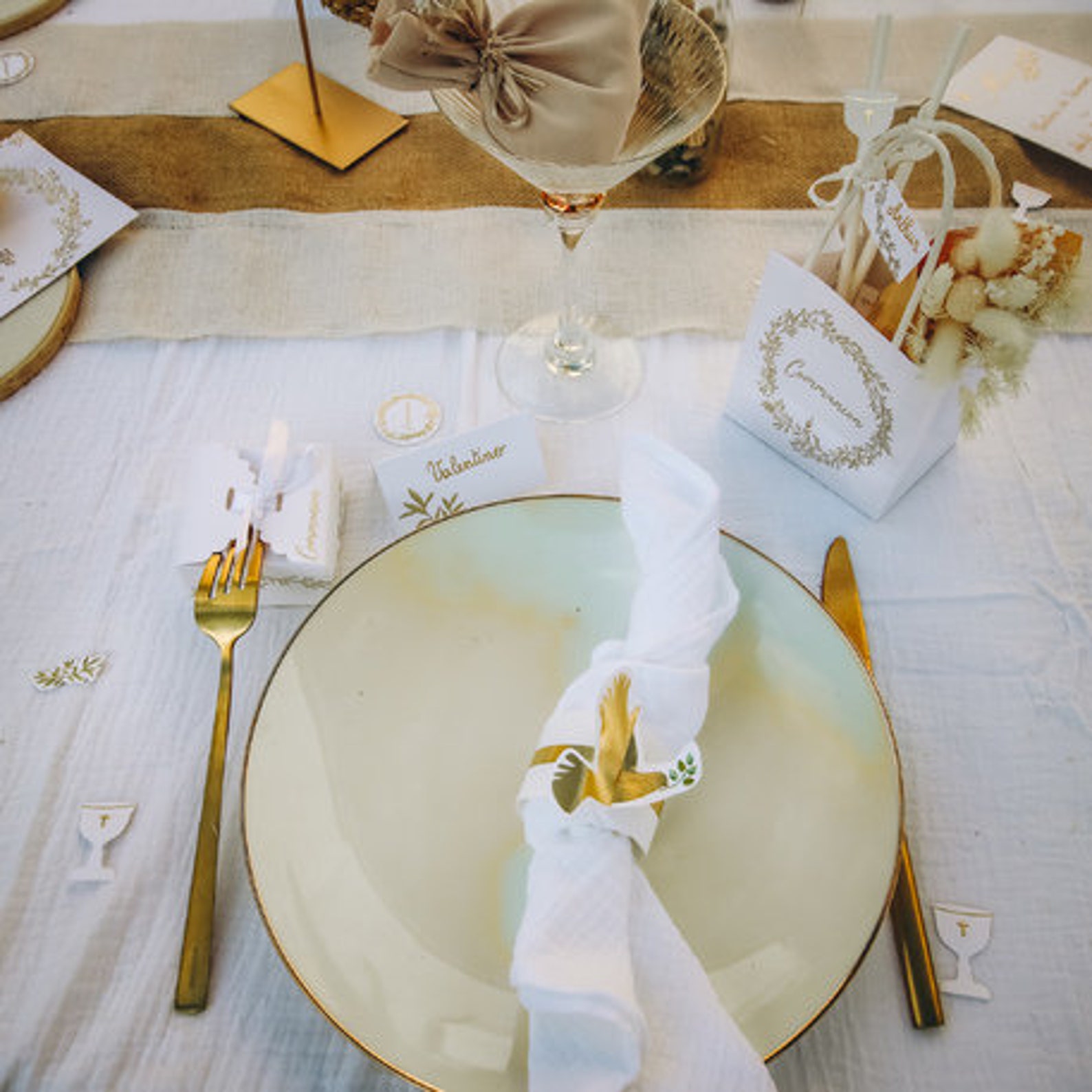 Elegant Communion Table Runner Table Runner With Pampa Print - Etsy UK