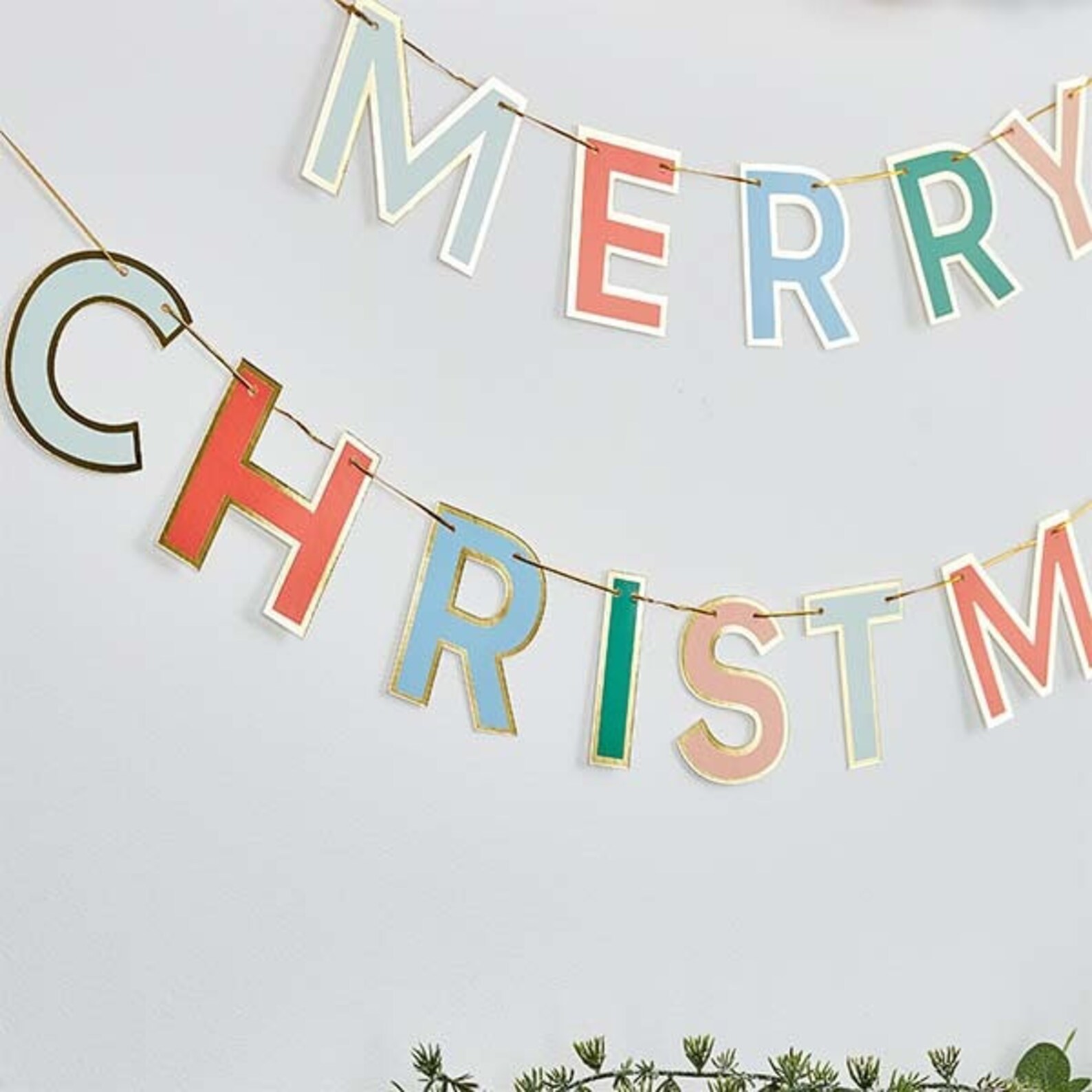 Colourful Merry Christmas Banner, Rainbow Christmas Decorations ...