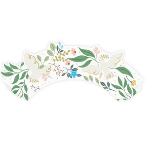 6 Dove Cupcake Wrapper, Communion Cupcake Wrappers, Christening Cupcake ...