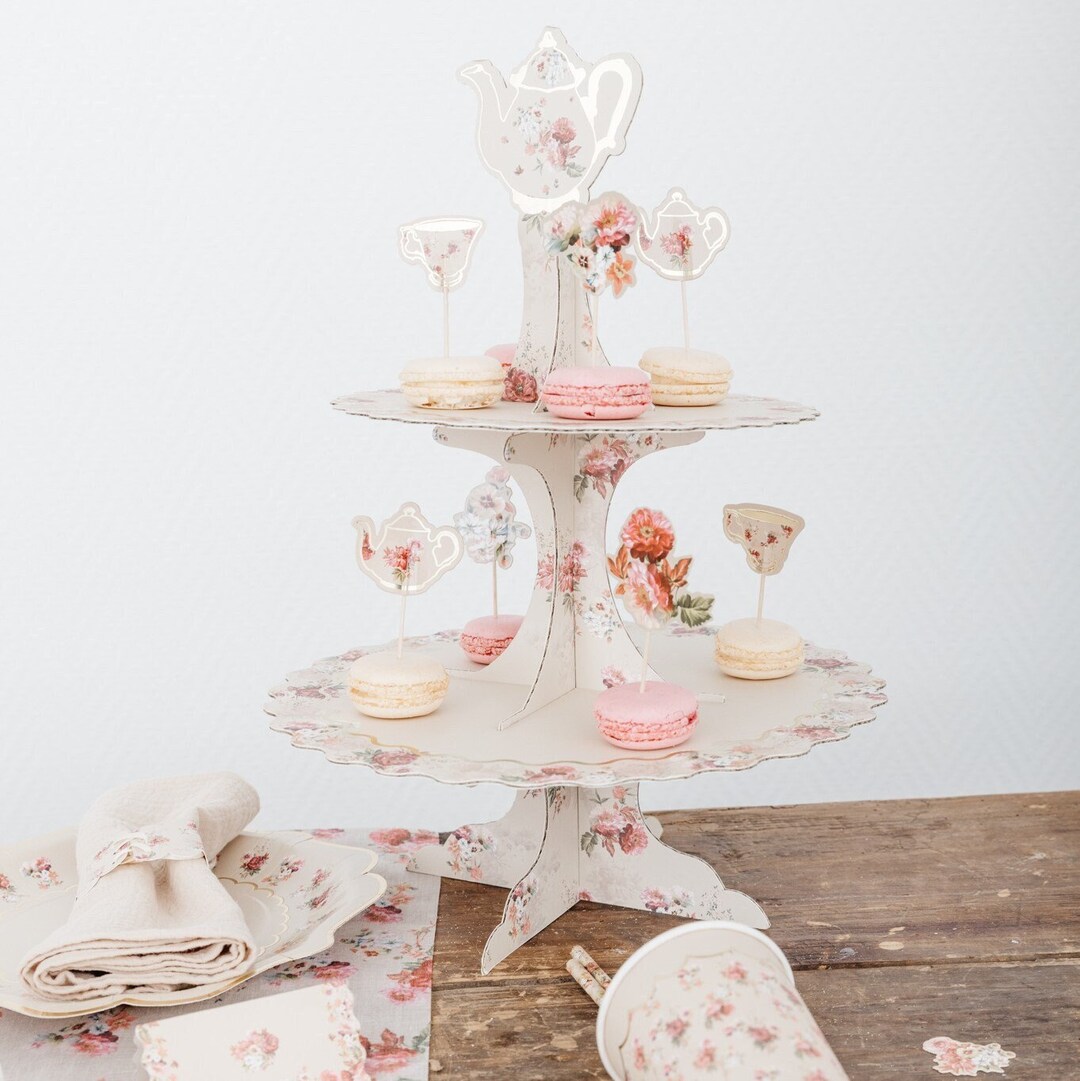 Liberty Vintage Floral Paper Cupcake Stand, Vintage Cupcake Stand ...