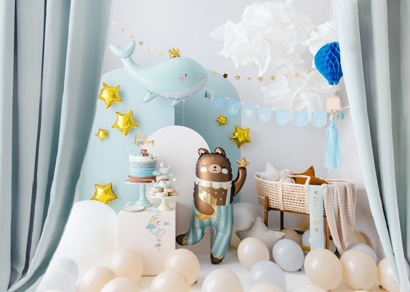 Adorable Blue Whale Balloon, Baby Shower Party Balloons, Foil Balloons ...